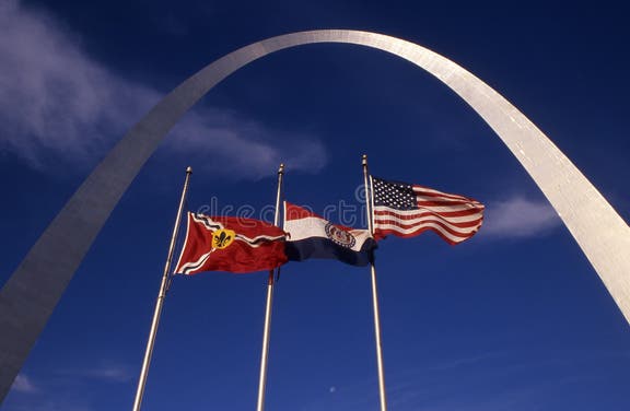 The Arch with Flags stock image. Image of west, silver - 7417623