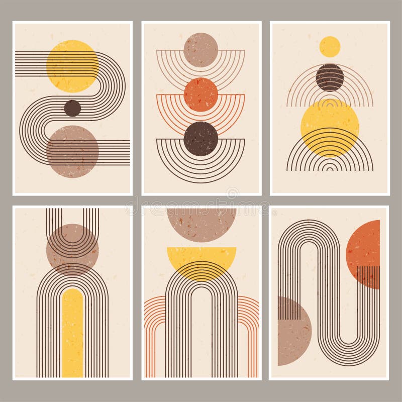 Arch Forms. Abstract Geometric Waveforms Graphic Lines Minimalists ...