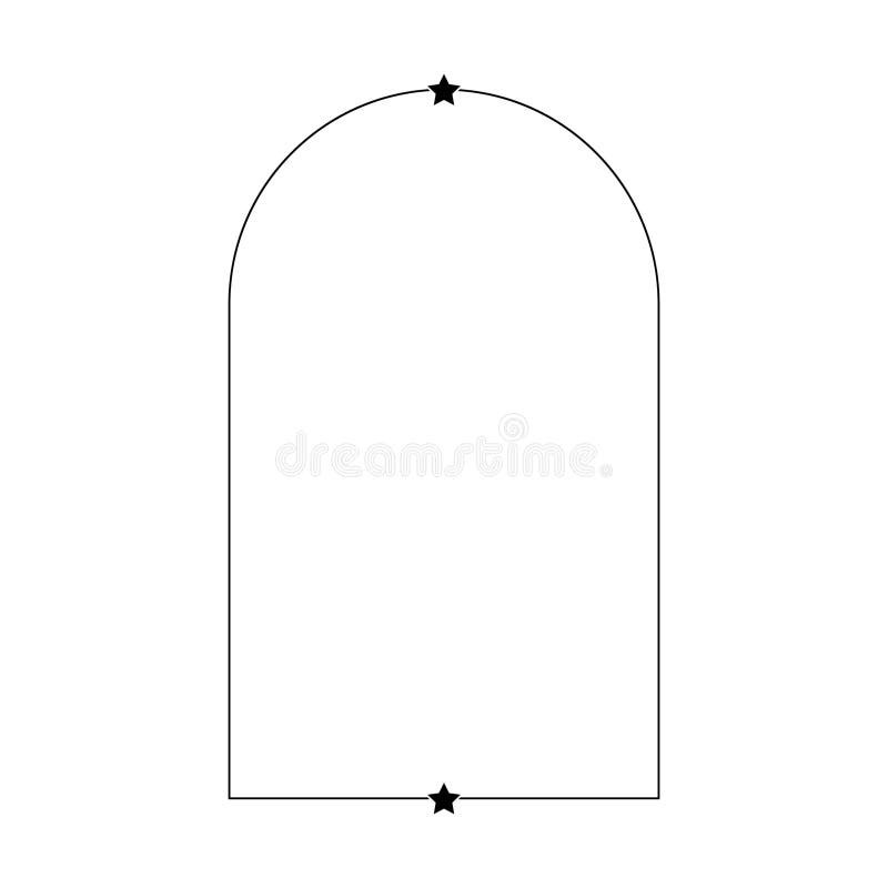 Arch Frame Border Icon with Star Shape Symbol for Decorative Vintage ...