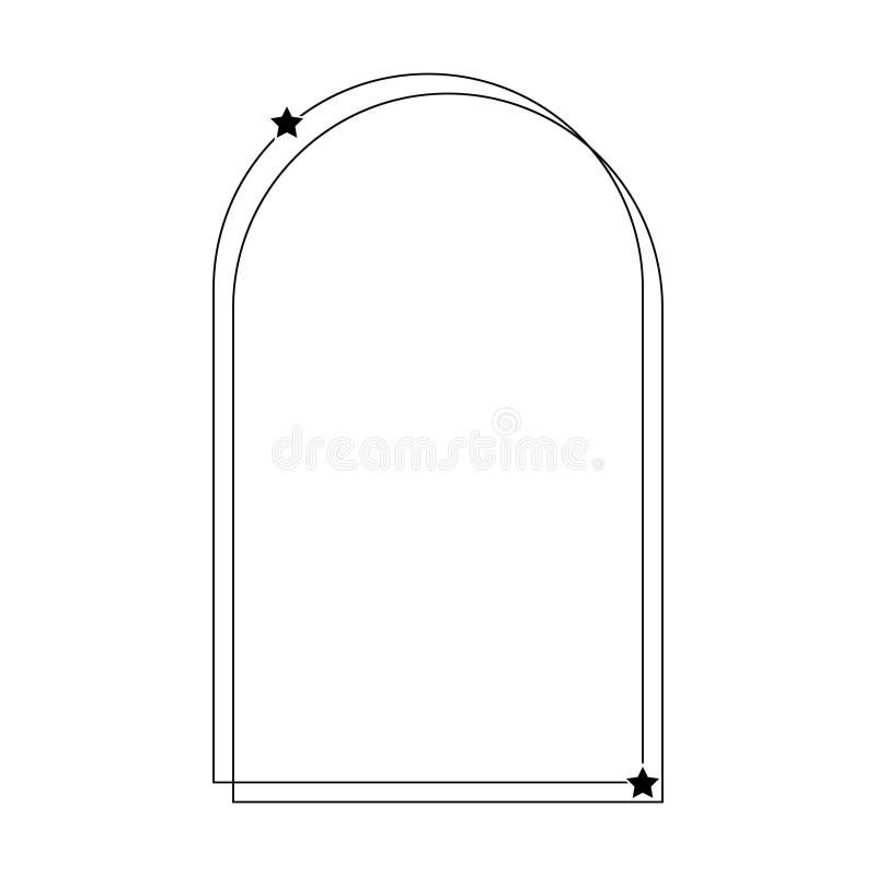 Arch Frame Border Icon with Star Shape Symbol for Decorative Vintage ...