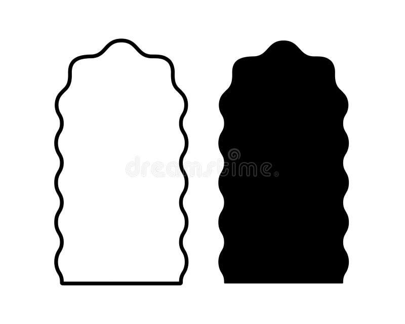 Arch Frame and Shape with Wavy Borders. Archway Forms with Curvy Edges ...
