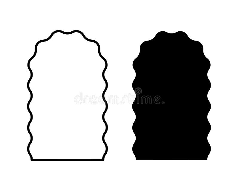 Arch Frame and Shape with Wavy Borders. Archways Figures with Curved ...