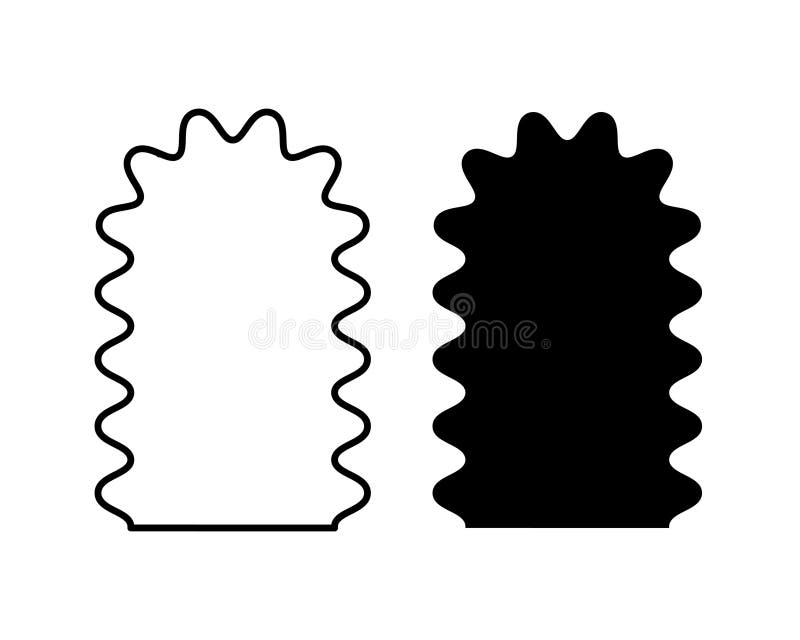 Arch Frame and Shape with Wavy Borders. Curvy Archways with Scalloped ...