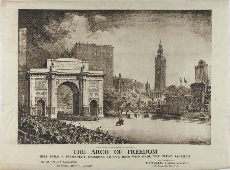 The Arch Of Freedom, Official Sketch Of The Temporary Memorial Arch ...