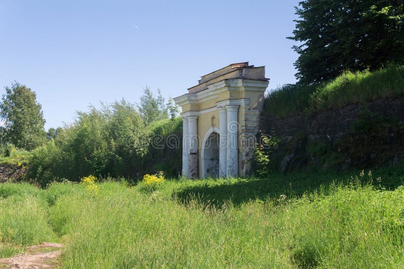 Arch with Gate, Ruins of Ancient Fortifications Stock Image - Image of ...