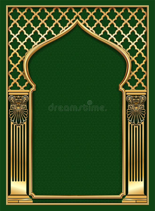 Arch of Gold in the Oriental Style Stock Vector - Illustration of ...