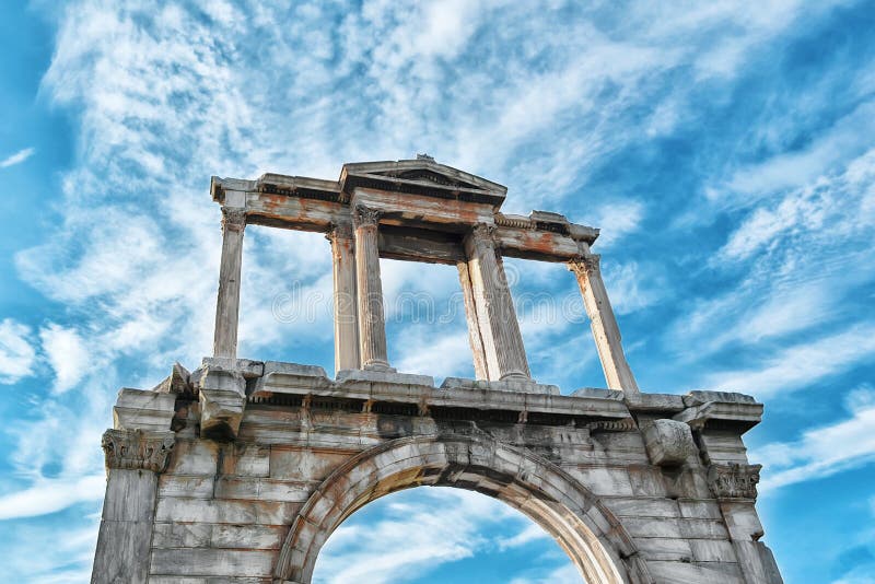 Arch of Hadrian or Hadrian`s Gate, Athens, Greece Stock Image - Image ...