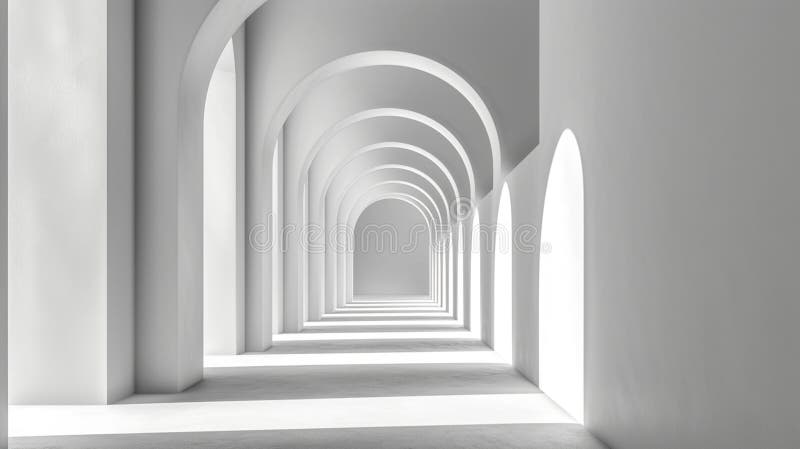 Arch Hallway Simple Geometric Background, Arts & Architecture, Indoor ...