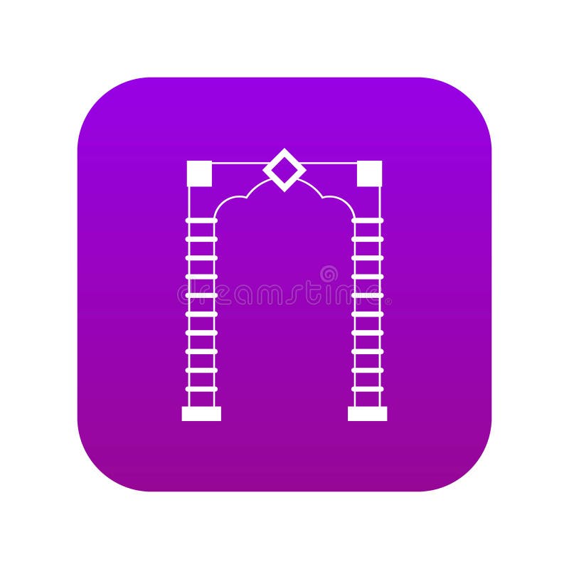 Arch icon digital purple stock vector. Illustration of architecture ...