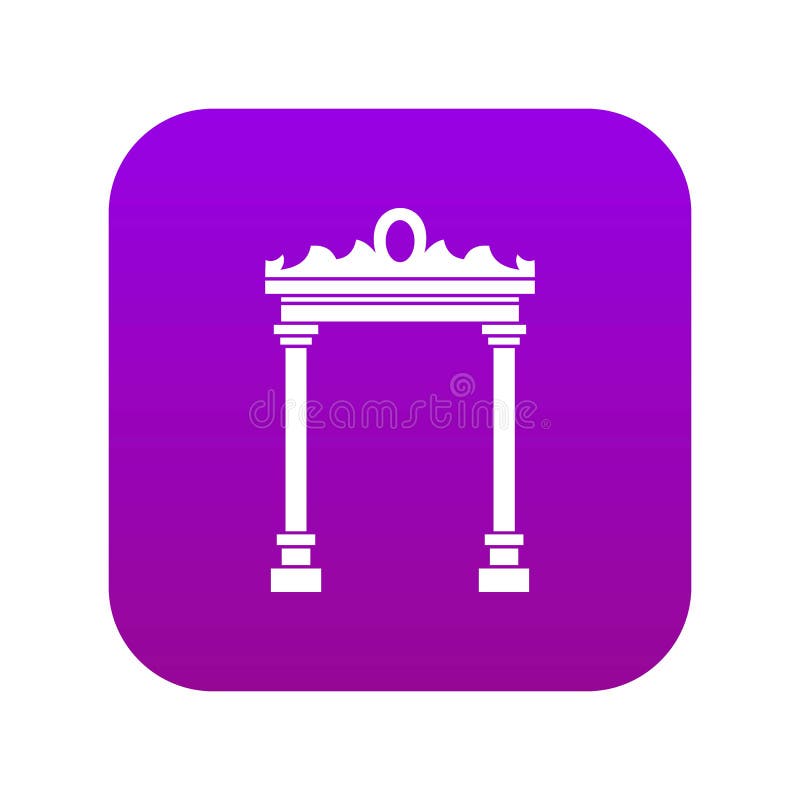 Arch icon digital purple stock vector. Illustration of niche - 155210624