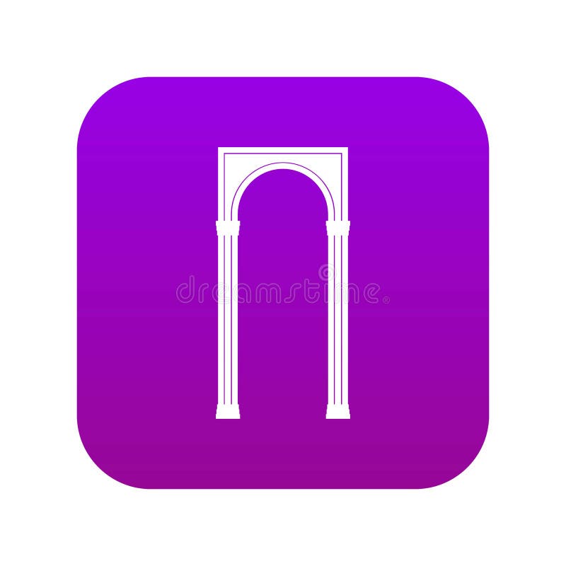 Arch icon digital purple stock vector. Illustration of element - 155210147