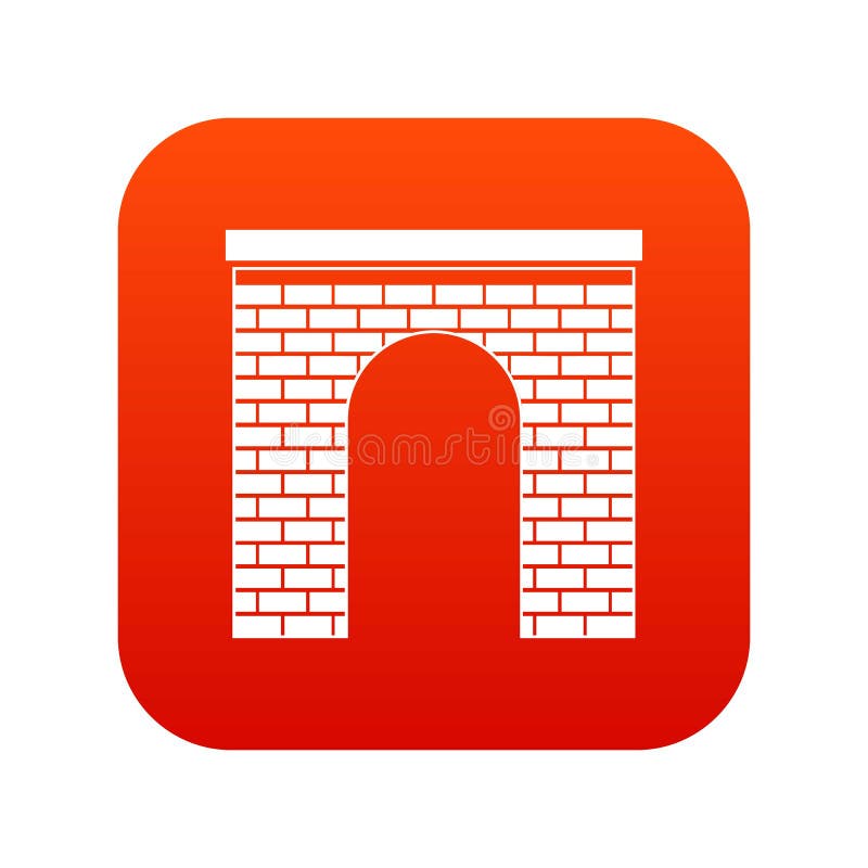 Arch icon digital red stock vector. Illustration of facade - 99469181