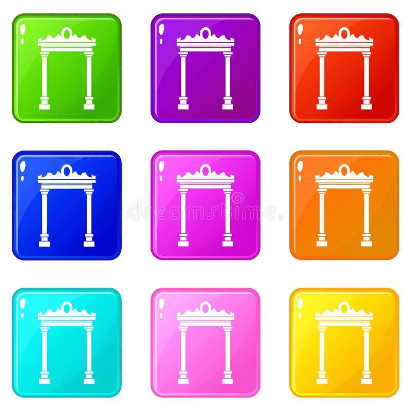 Arch icons 9 set stock vector. Illustration of icon, design - 96081944