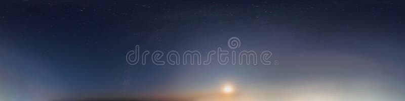 Arch of Milky Way Above Full Moon in Night Sky. Seamless Hdr Spherical ...