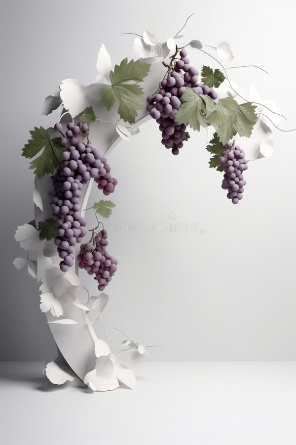 Arch Mockup, Stage or Product Display with Flowers. Off White and ...
