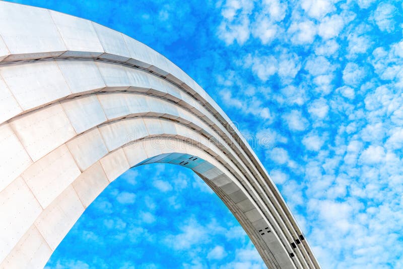 Arch Monument Stretching into the Blue Sky Stock Image - Image of ...