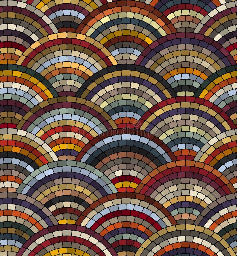 Multicolored Arches Mosaic. Seamless Vector Illustration. Stock Vector ...