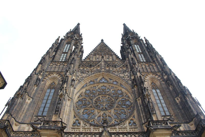 Facade View of Gothic Building in Prague Stock Image - Image of ...