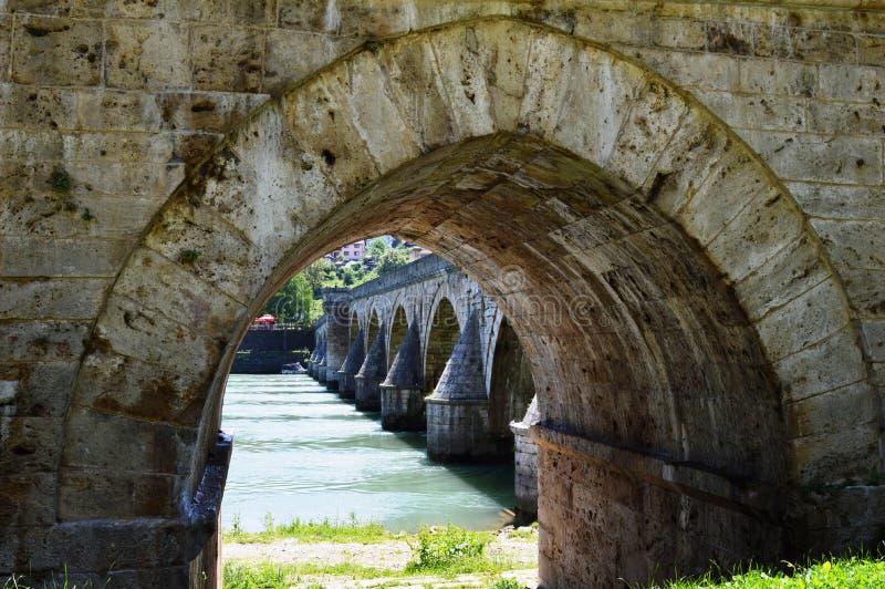 Arch of the Old Stone Bridge Stock Photo - Image of color, nature ...