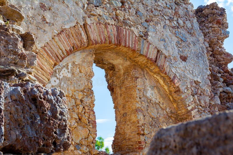 Arch and Opening in an Antique Stone Wall Stock Photo - Image of arch ...