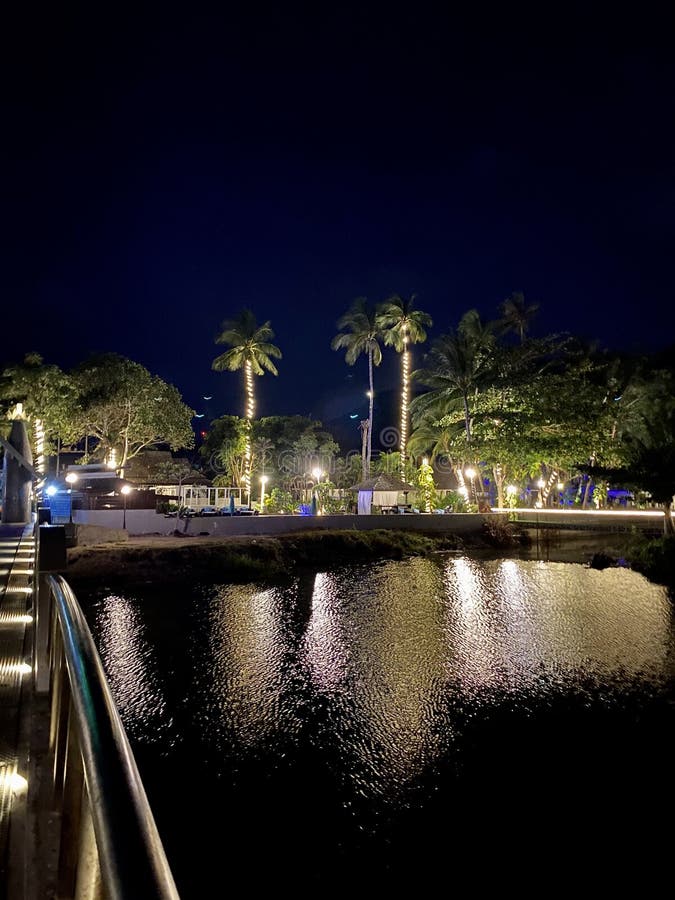 Arch Over Bridge Multicolored Lighting Night Stock Photos - Free ...