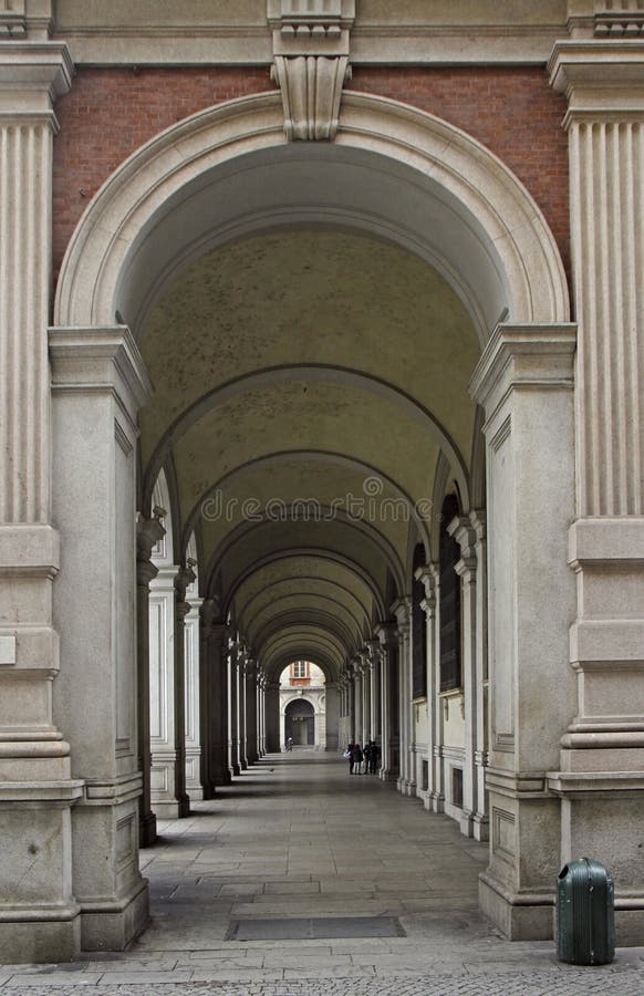 The Arch Passway in Italian City Turin Stock Image - Image of ...