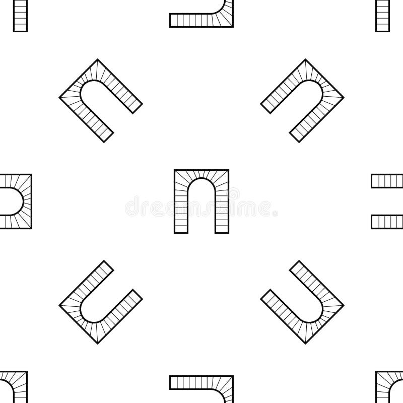 Arch Pattern Seamless Black Stock Vector - Illustration of line ...