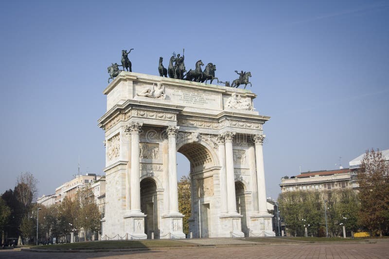 Arch of peace, milan stock image. Image of celebration - 22183877