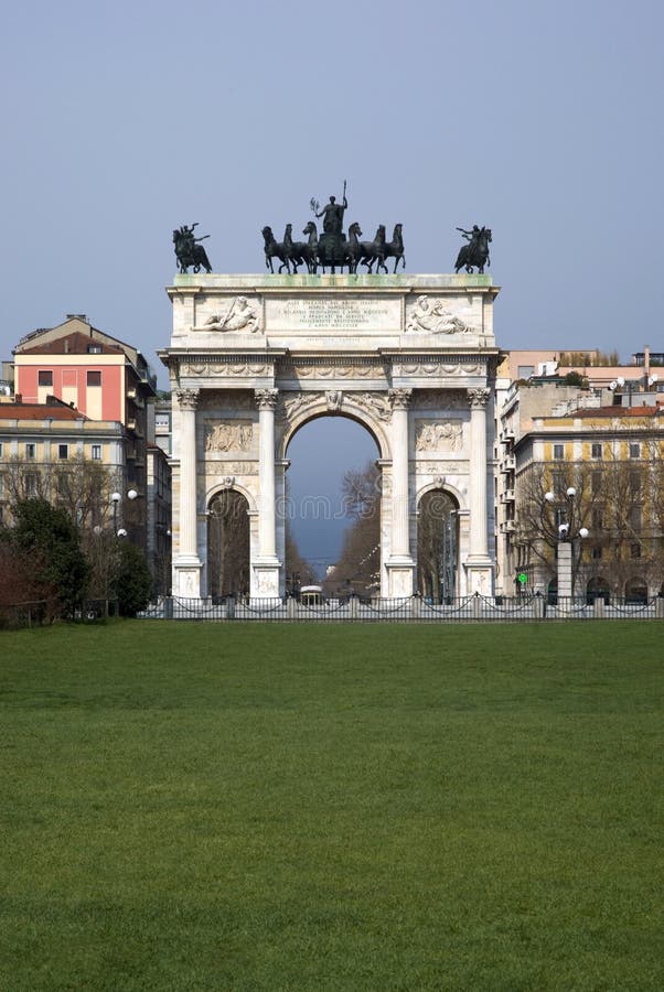 Arch of Peace, Milan stock photo. Image of holiday, memorial - 24007156