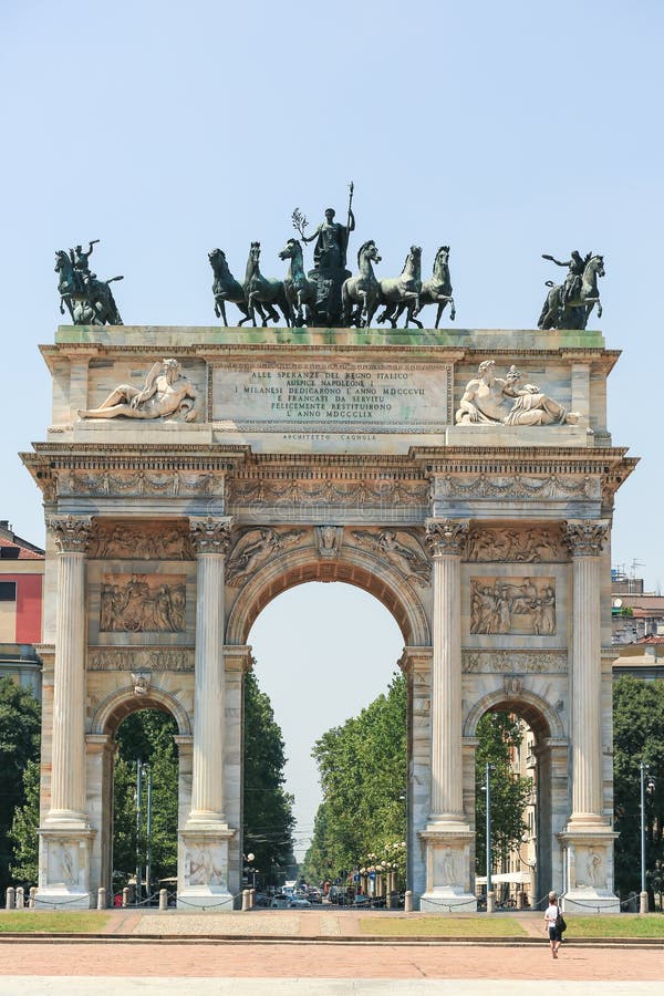 Arc of Peace in Milan, Italy Editorial Photography - Image of building ...