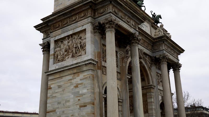 The Arch of Peace, the Neoclassical Symbol of Milan Stock Video - Video ...