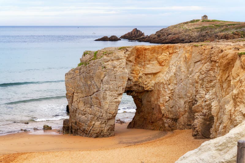 Arch of Port-Blanc in Morbihan Coast Stock Photo - Image of shore ...
