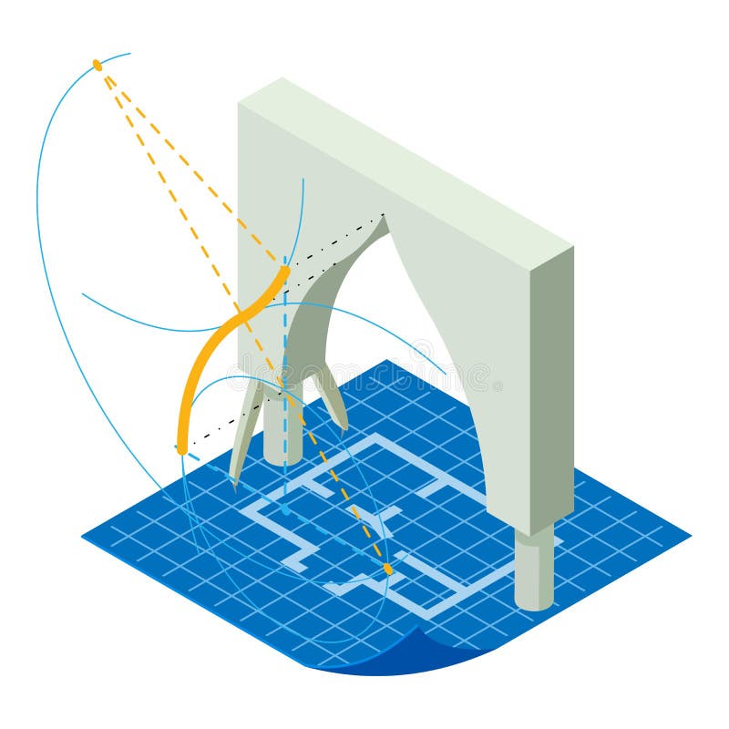 Arch Project Icon Isometric Vector. Realistic Model Figured Arch on ...