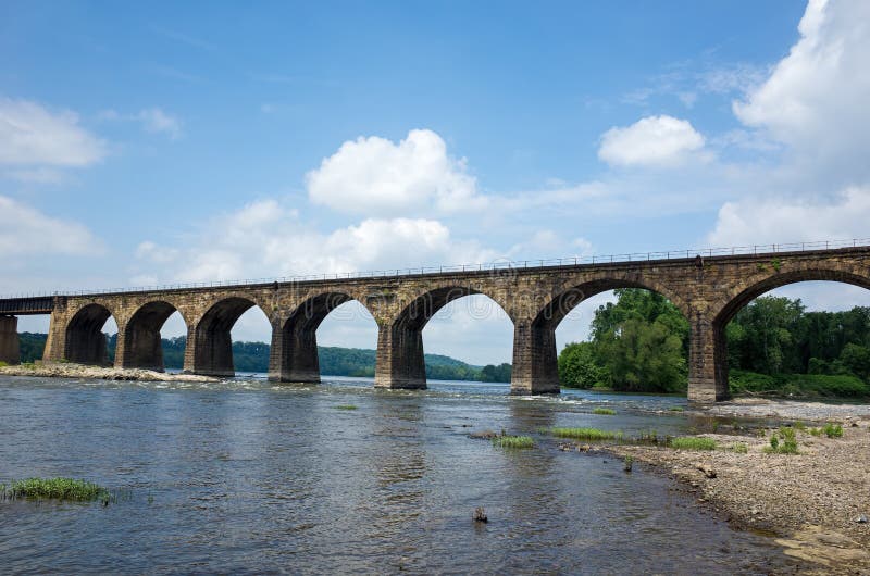 Arch Railroad Bridge stock image. Image of arch, train - 54647761