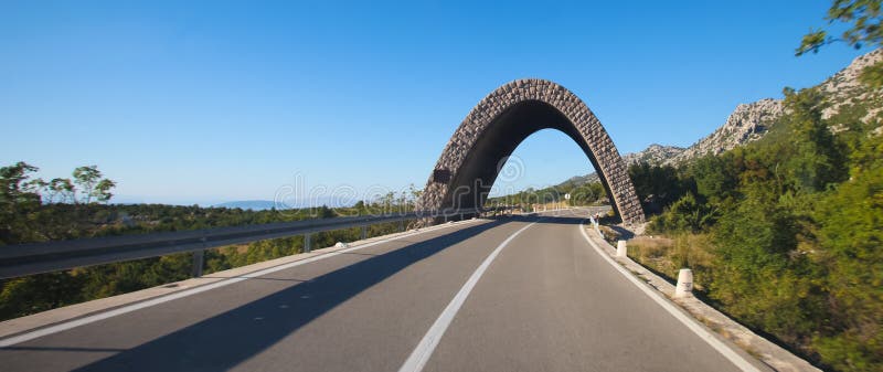 Arch on road stock photo. Image of driving, stone, balkan - 21544048