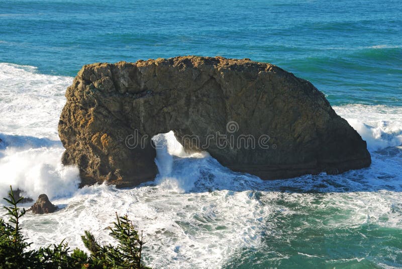 Arch Rock Pacific Ocean Oregon Coast United States Stock Image - Image ...