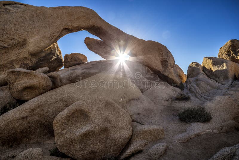 Arch Rock at Joshua Tree National Park Stock Photo - Image of erosion ...