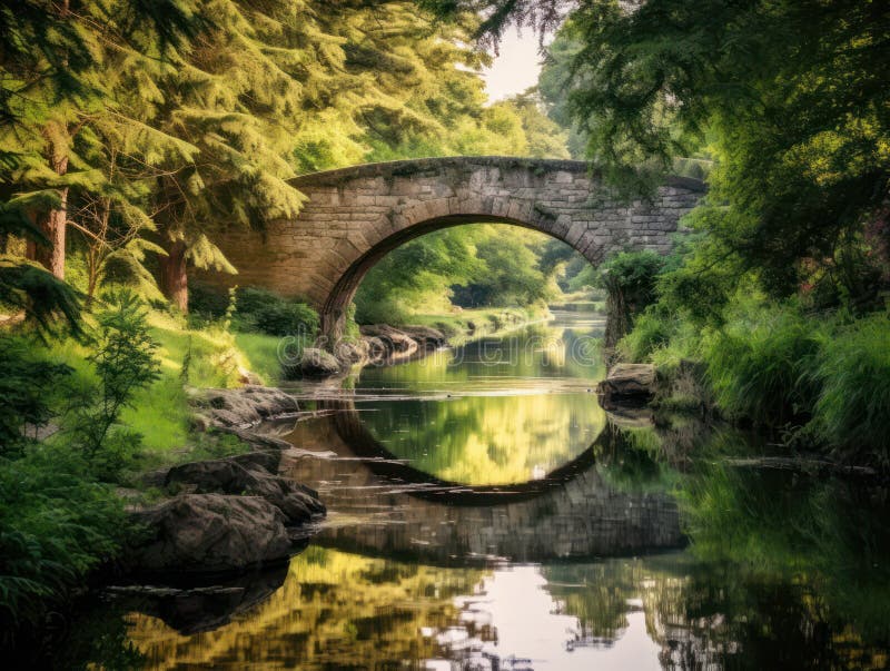 Arch Roman Bridge Across the River.Monument of Ancient Roman ...
