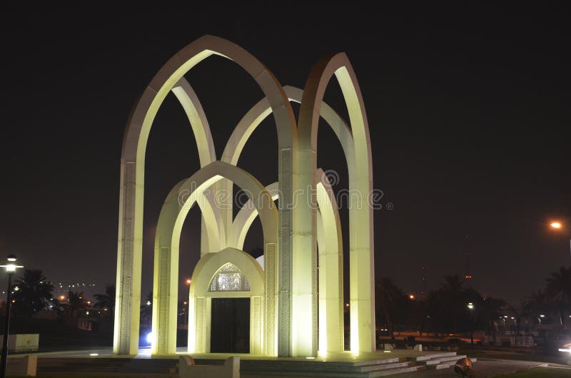 Arch sculpture at Qatar editorial photo. Image of qatar - 280837056