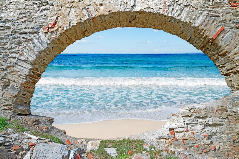 Arch by the sea stock photo. Image of closeup, sardinia - 38548090