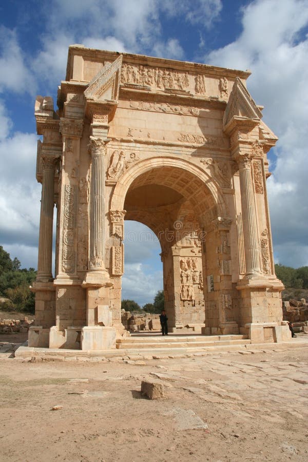 Arch of Septimius Severus at Leptis Magna Libya Stock Photo - Image of ...