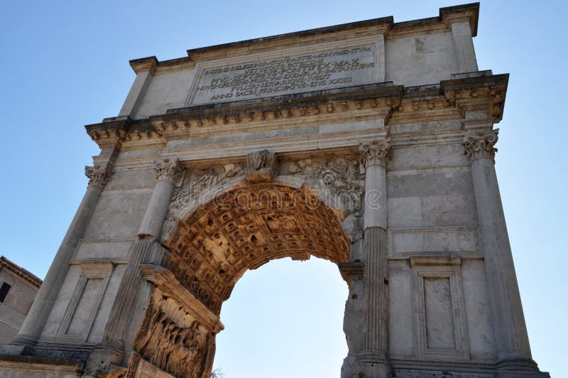 Arch of Septimius Severus, Roman Forum Stock Photo - Image of center ...