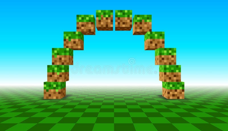 Arch Shape Made of 3D Cubes in Retro Pixel Game Style. Voxel Cubes with ...