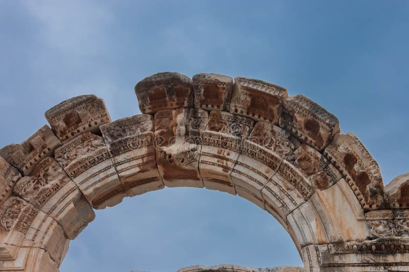 Arch of the Temple of Hadrian Stock Image - Image of details, temple ...