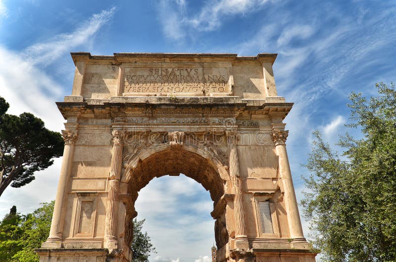 Arch of Titus stock image. Image of gate, history, architecture - 40514941