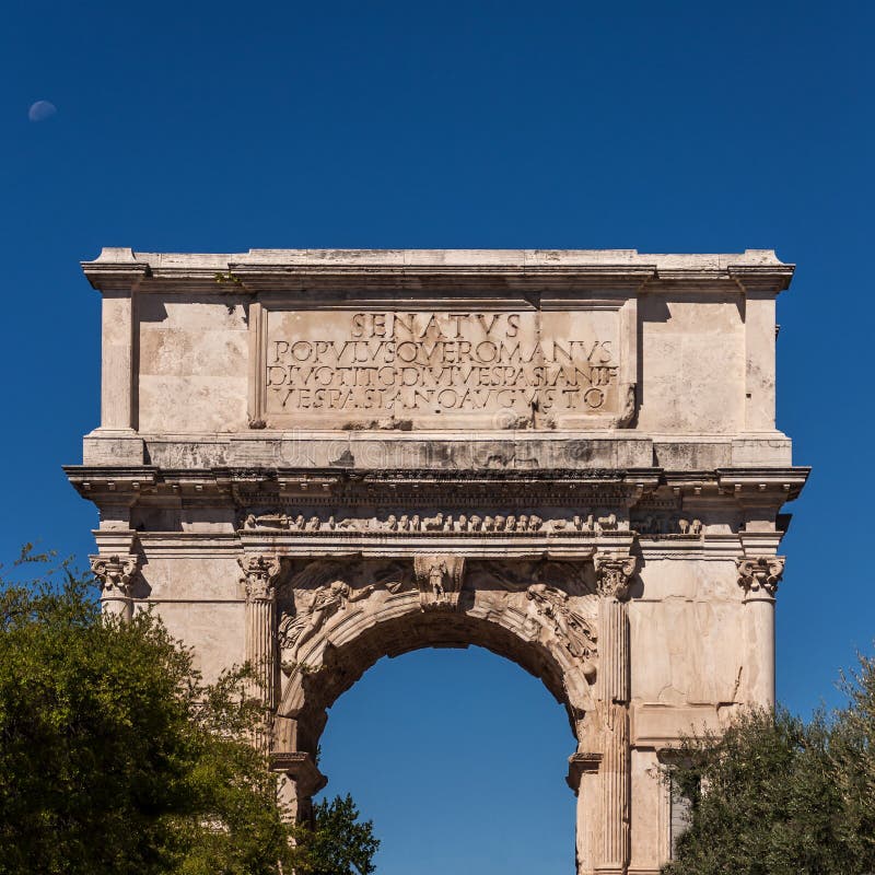 Arch of Titus stock photo. Image of italian, ceremonial - 24081524