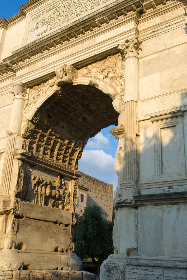 The Arch of Titus, Rome, Italy Stock Image - Image of bright, empire ...