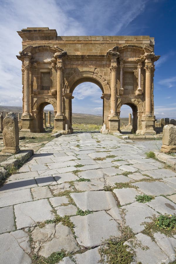 The Arch of Trajan stock photo. Image of antiquities, north - 7459922