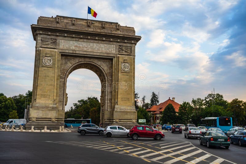 .Arch of Triumph Arcul De Triumf in Bucharest, Romania, 2019 Editorial ...