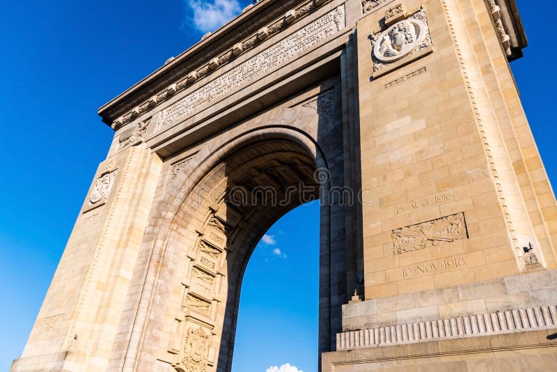 Arch of Triumph Arcul De Triumf Stock Image - Image of kiseleff ...